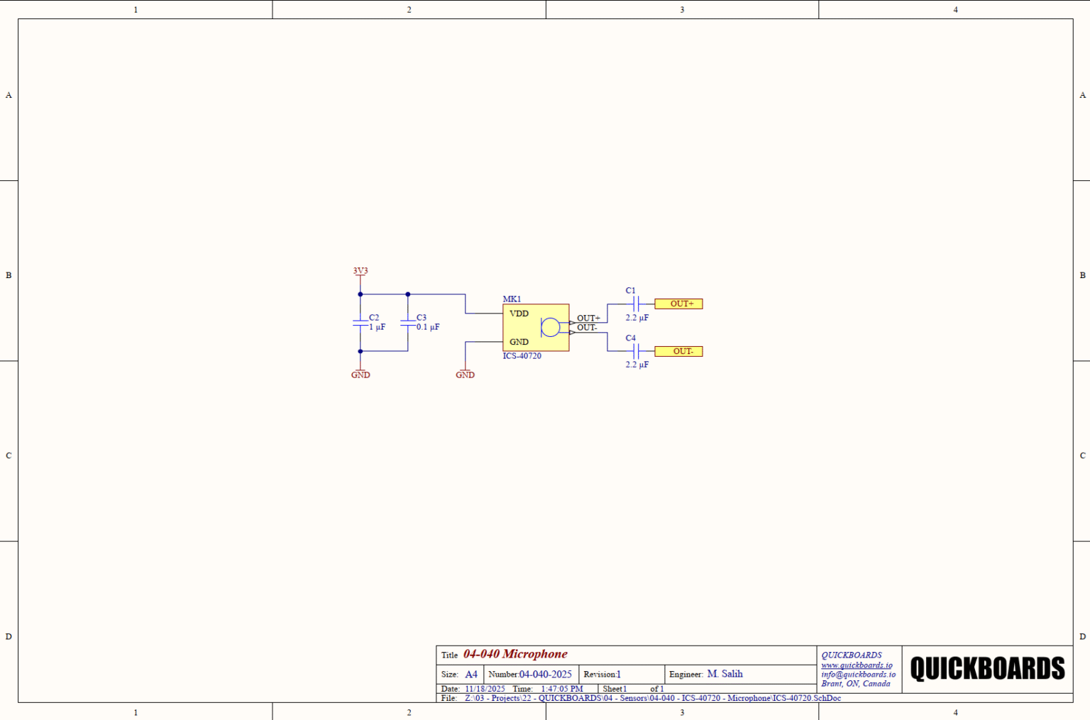 ICS-40720 ultra-low noise microphone reference schematic design ...